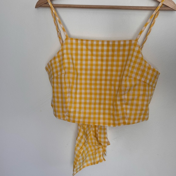 Reverse | Tops | Reverse Clothing Aus Nwt Yellow Gingham Crop Tank Wrap ...